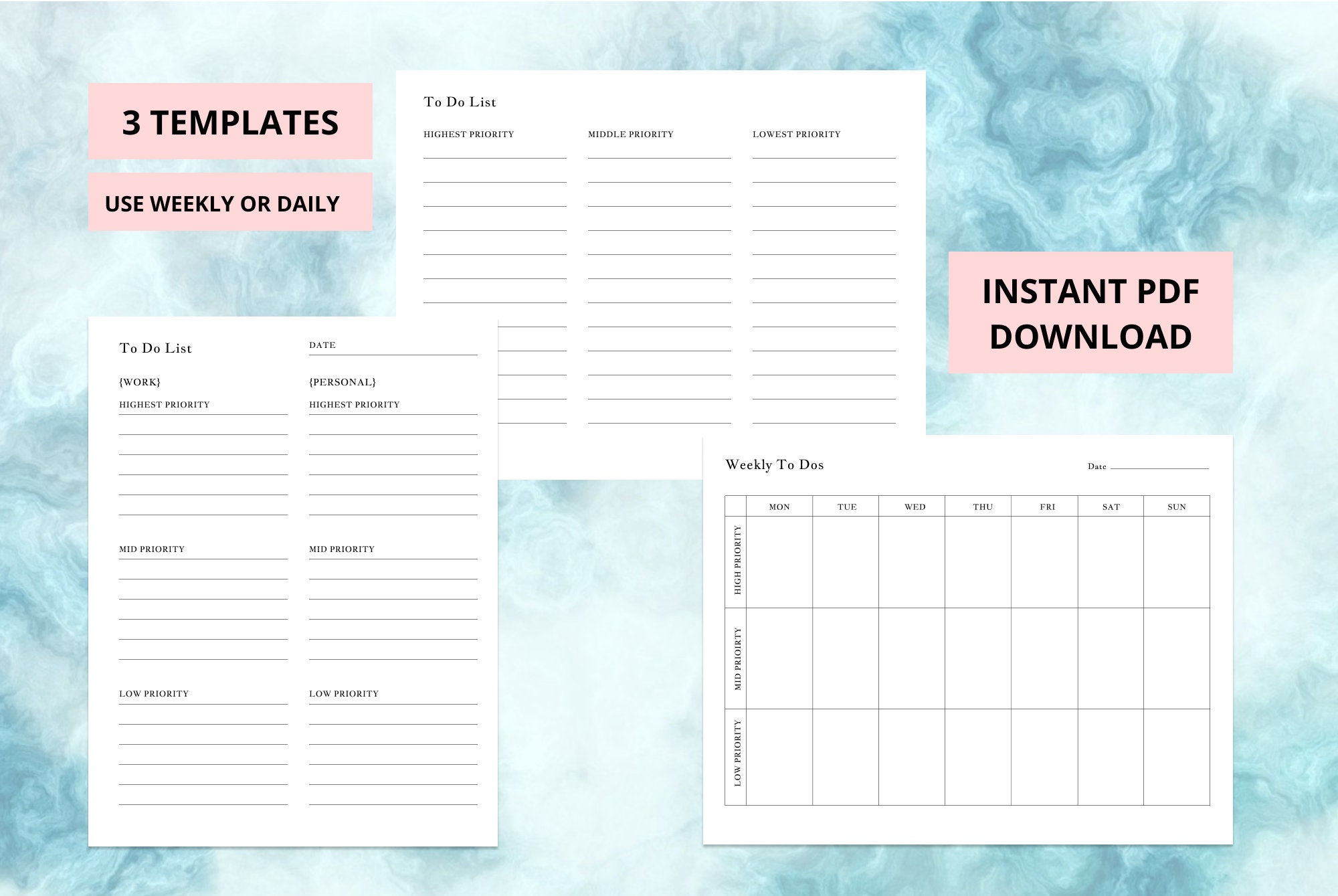 Printable To-do List Template - Organize Your Tasks and Increase ...
