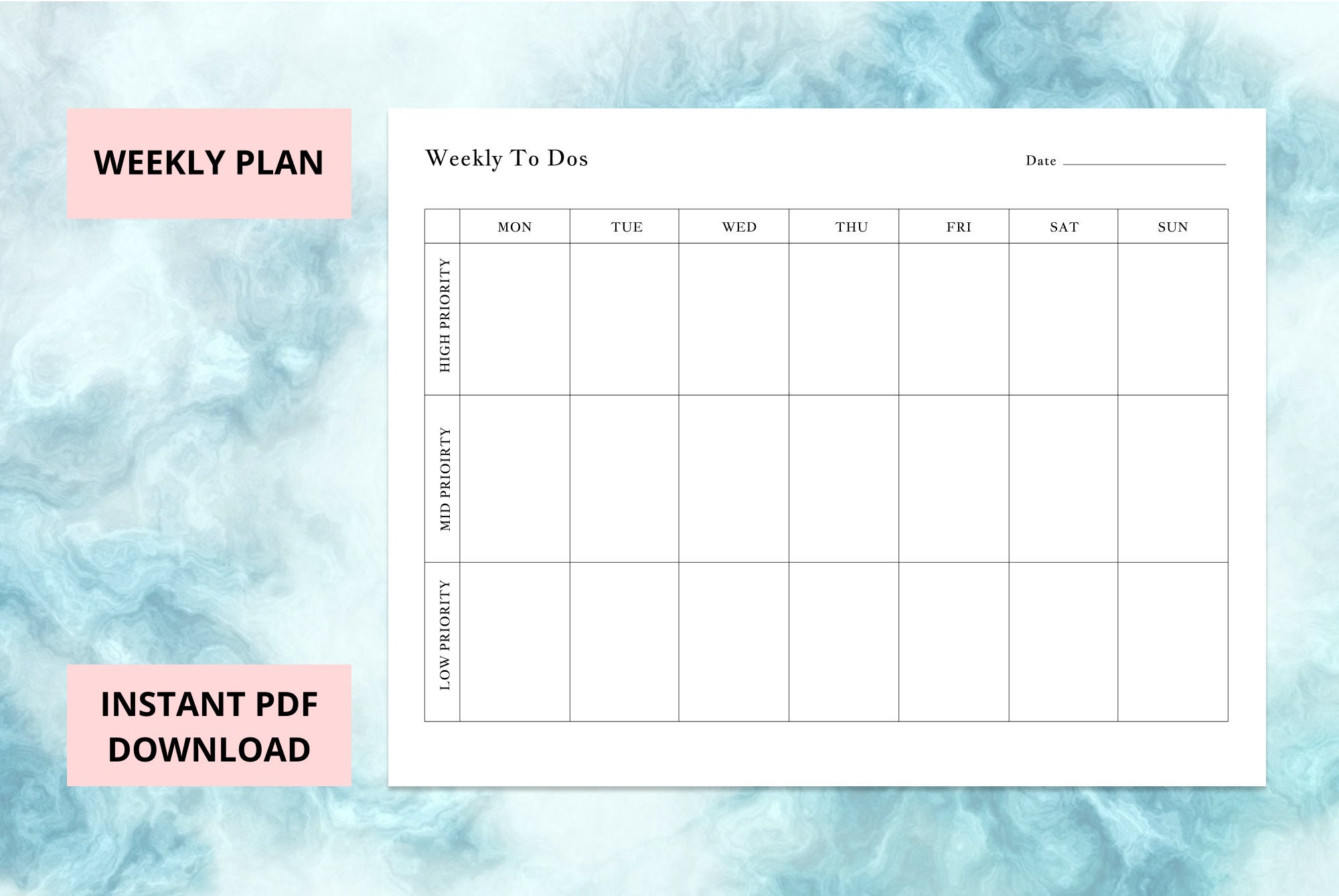 Printable To-do List Template - Organize Your Tasks and Increase ...