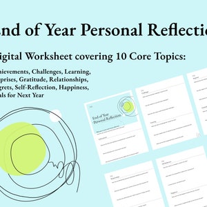End of Year Reflection Worksheet: Personal Growth & Goal Setting ...