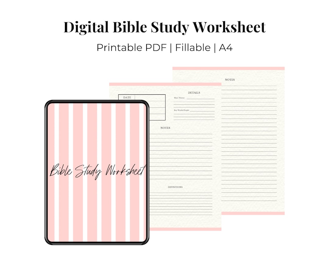 Bible Study Worksheet, Bible Study Guide, Bible Reading (pink ...