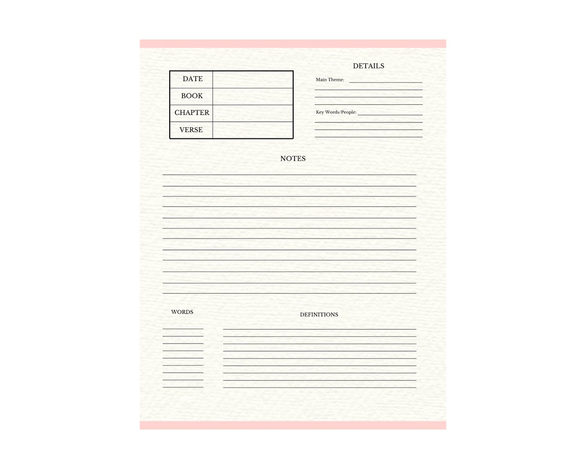 Bible Study Worksheet, Bible Study Guide, Bible Reading (pink ...