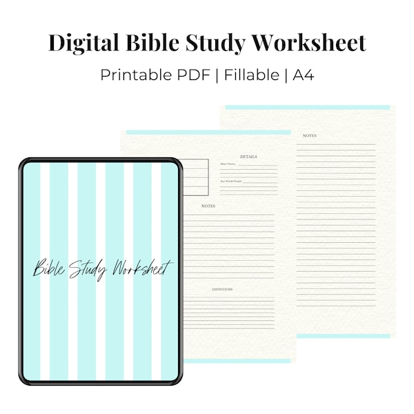 Bible Study Worksheets Digital - Etsy