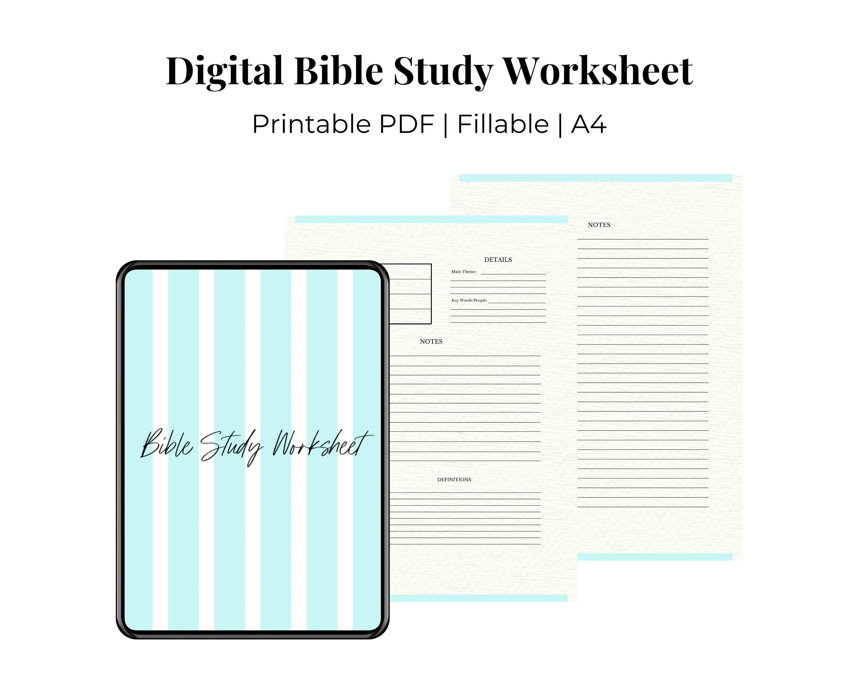 Bible Study Worksheet, Bible Study Guide, Bible Reading (blue ...