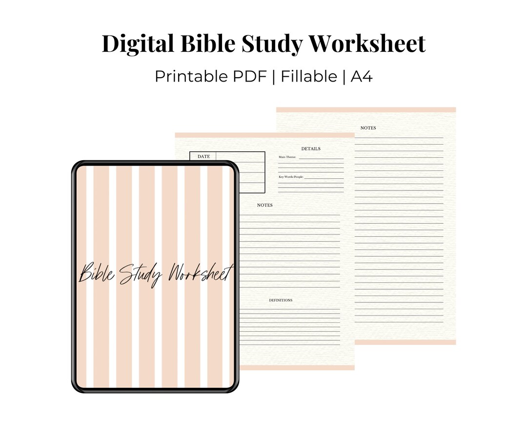 Bible Study Worksheet, Bible Study Guide, Bible Reading (beige ...