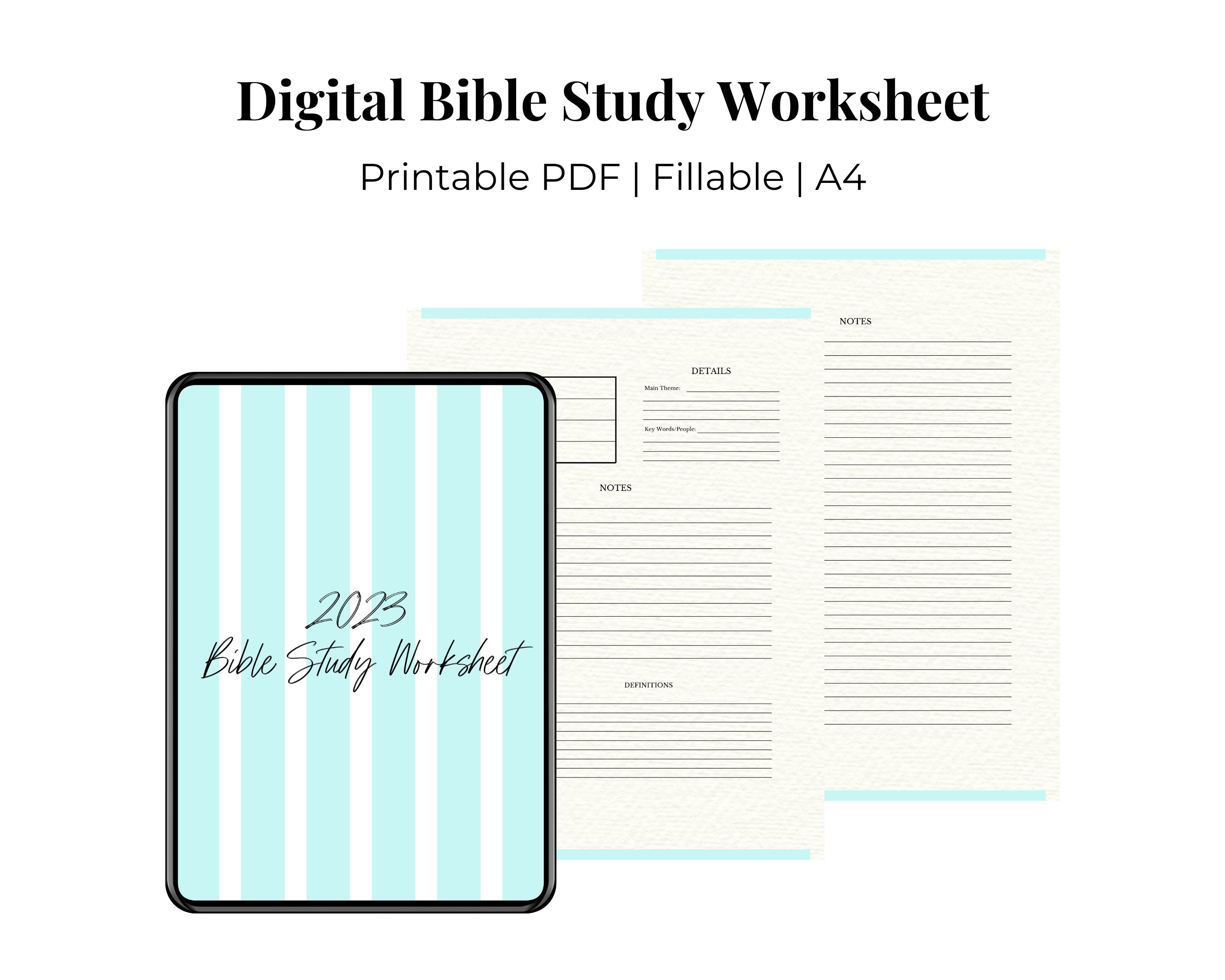 Bible Study Worksheet, Bible Study Guide, Bible Reading blue Printable ...