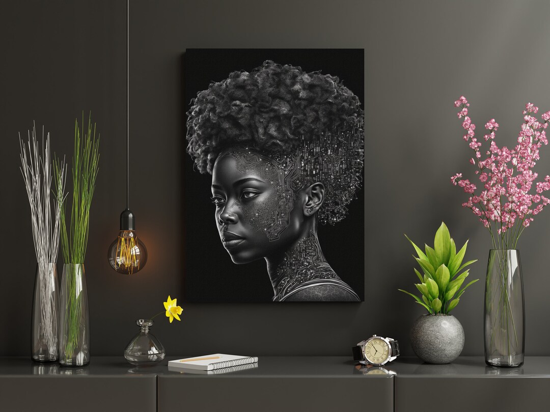 Black ASCII Queen Black Woman, AI Art, Digital Download, Printable ...