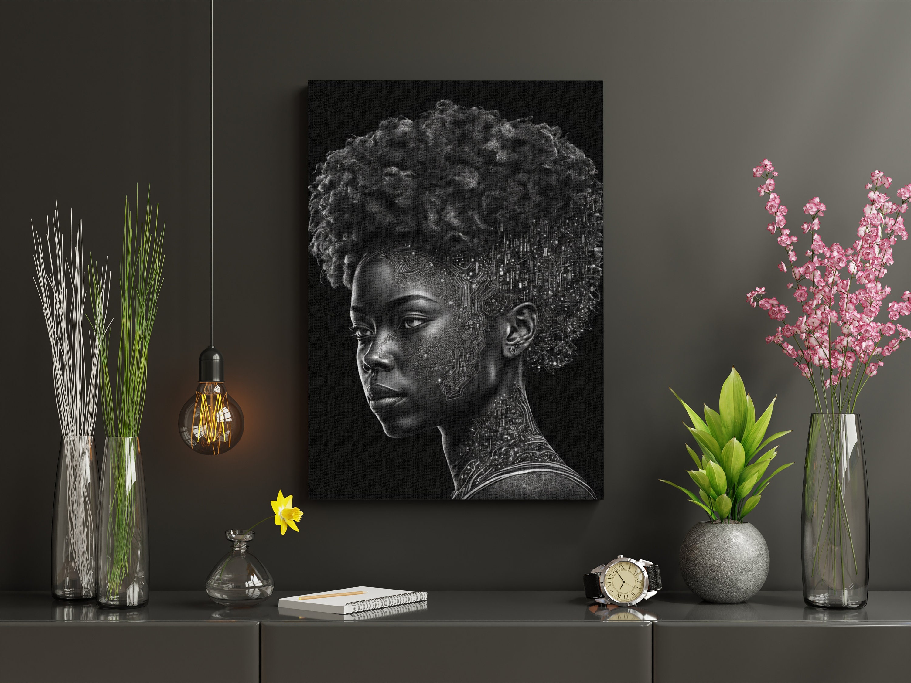 Black ASCII Queen Black Woman, AI Art, Digital Download, Printable ...