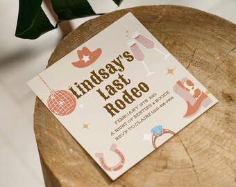 Last Rodeo Cowgirl Bachelorette Party Invitation - Etsy