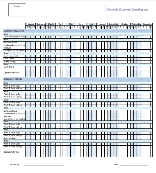 Annual & Weekly Cleaning Log Template- Editable Word - Etsy