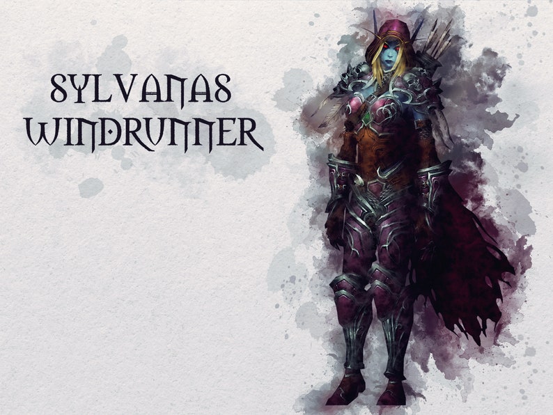 Sylvanas Windrunner Watercolor Art - World of Warcraft Print (digital ...