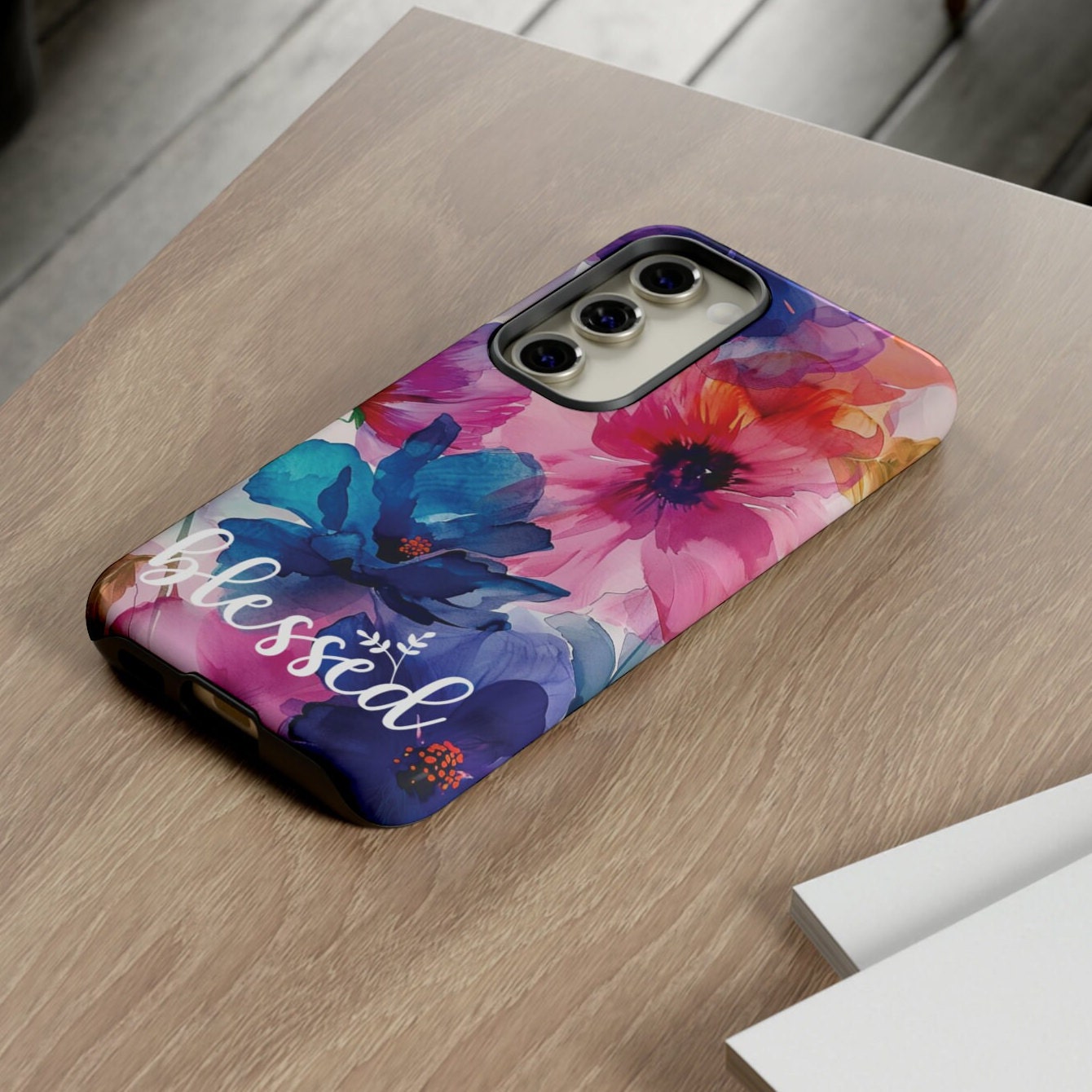 Blessed Floral Christian Phone Case, Catholic Phone Case, Faith Phone ...