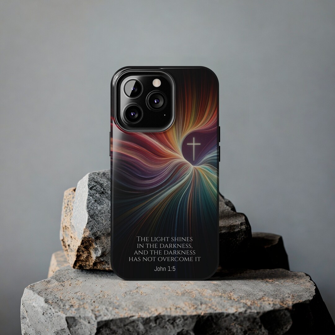 The Light Shines in Darkness John 1:5 Bible Verse iPhone Case ...