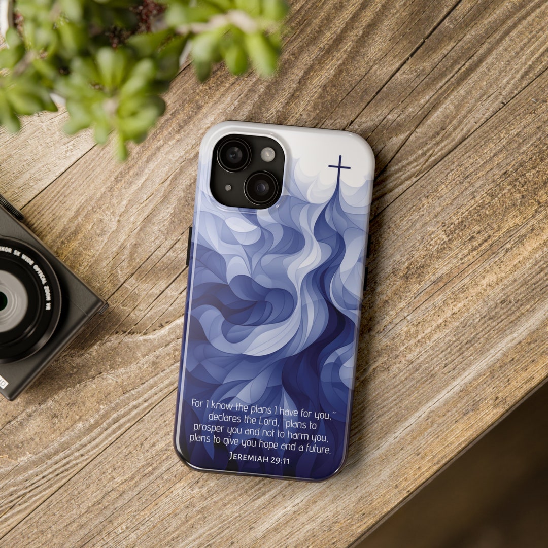 Indigo Calvary Cross Jeremiah 29:11 Christian iPhone Case, Catholic ...