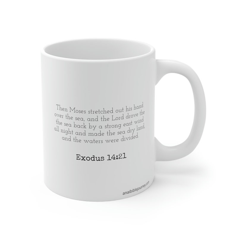 Exodus 14:21 Moses Parting the Red Sea Mug, Bible Verse Ceramic Mug ...