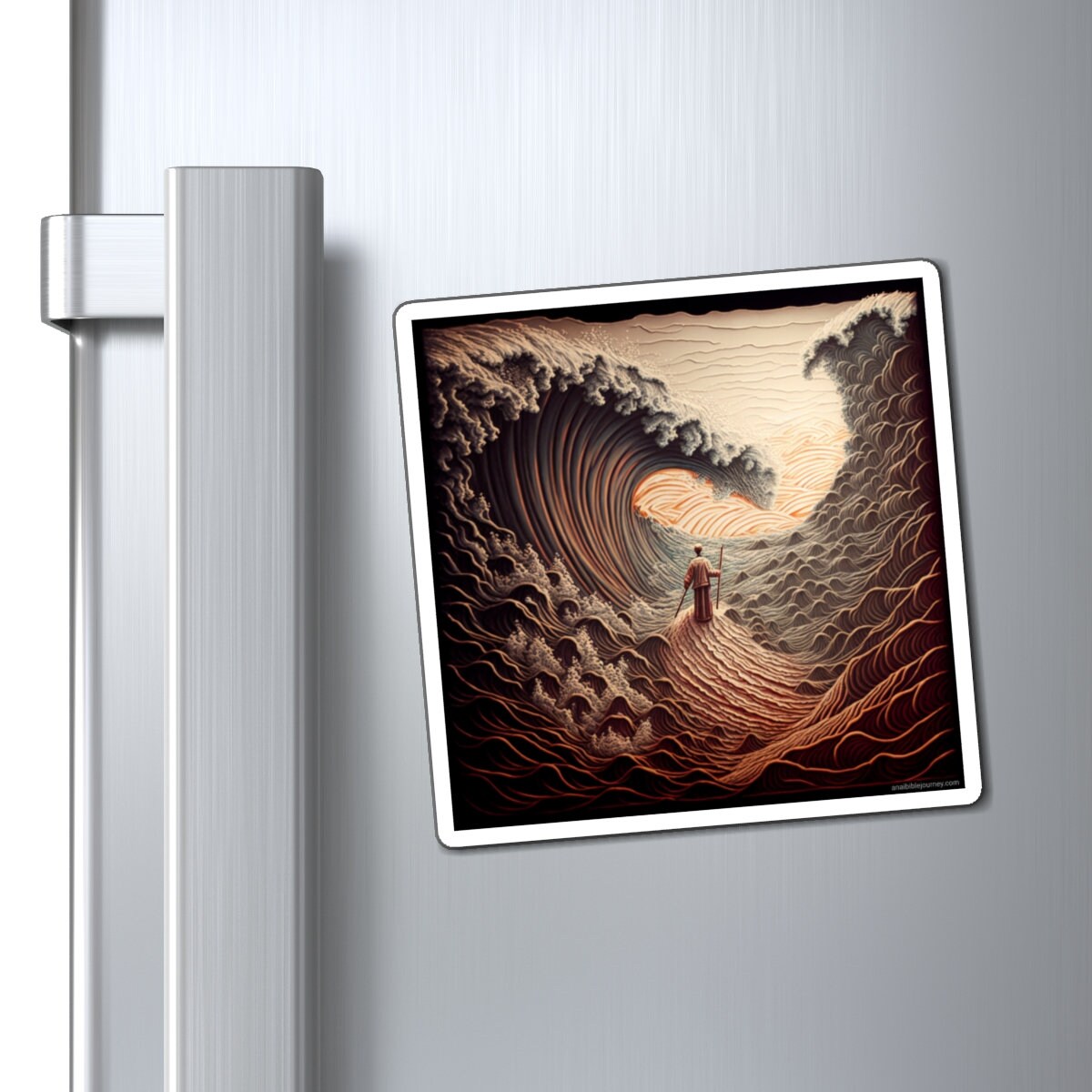 Moses Parting the Red Sea Art Magnet, Christian Magnet, Bible Gift ...