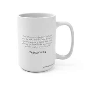 Exodus 14:21 Moses Parting the Red Sea Mug, Bible Verse Ceramic Mug ...