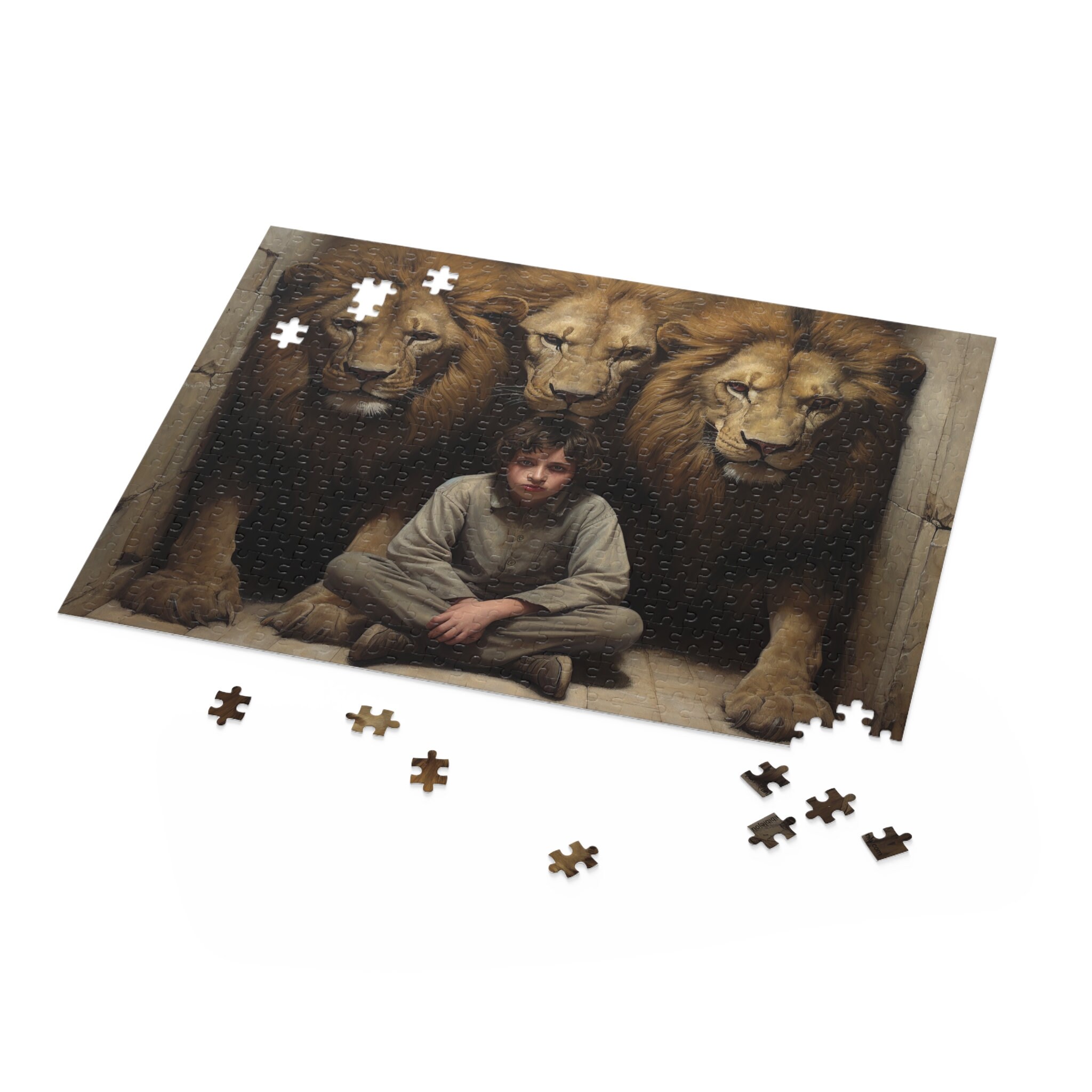 Daniel in Lion's Den Bible Story Jigsaw Puzzle, Christian Gift Puzzle ...