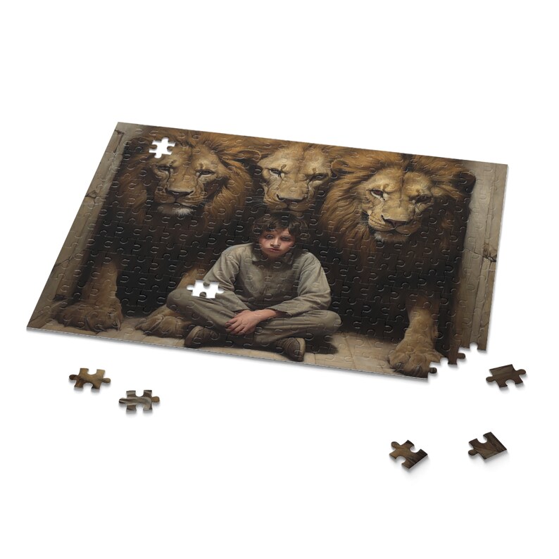 Daniel in Lion's Den Bible Story Jigsaw Puzzle, Christian Gift Puzzle ...
