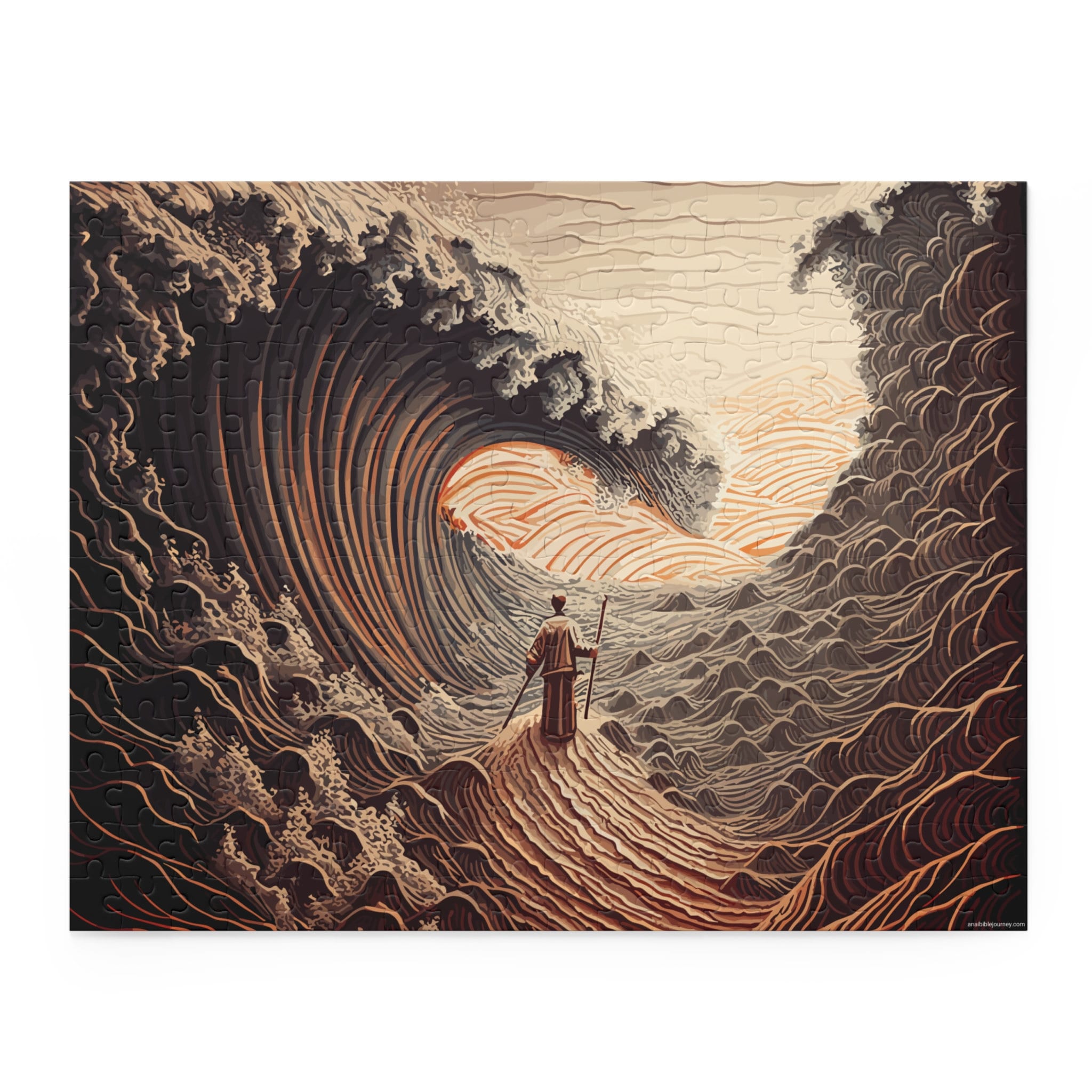 Moses Parting the Red Sea Art Jigsaw Puzzle, Bible Gift Puzzle ...
