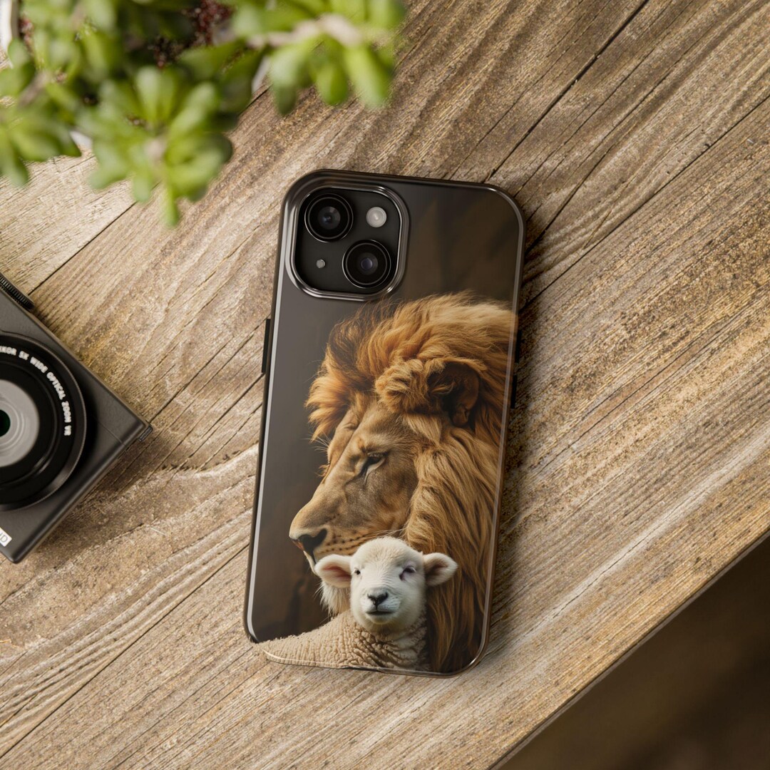 Lion and Lamb Christian iPhone Case, Bible iPhone Cover, Faith Phone ...