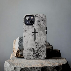 Minimalist Rustic Cross Christian iPhone Case, Tough Jesus iPhone Case ...