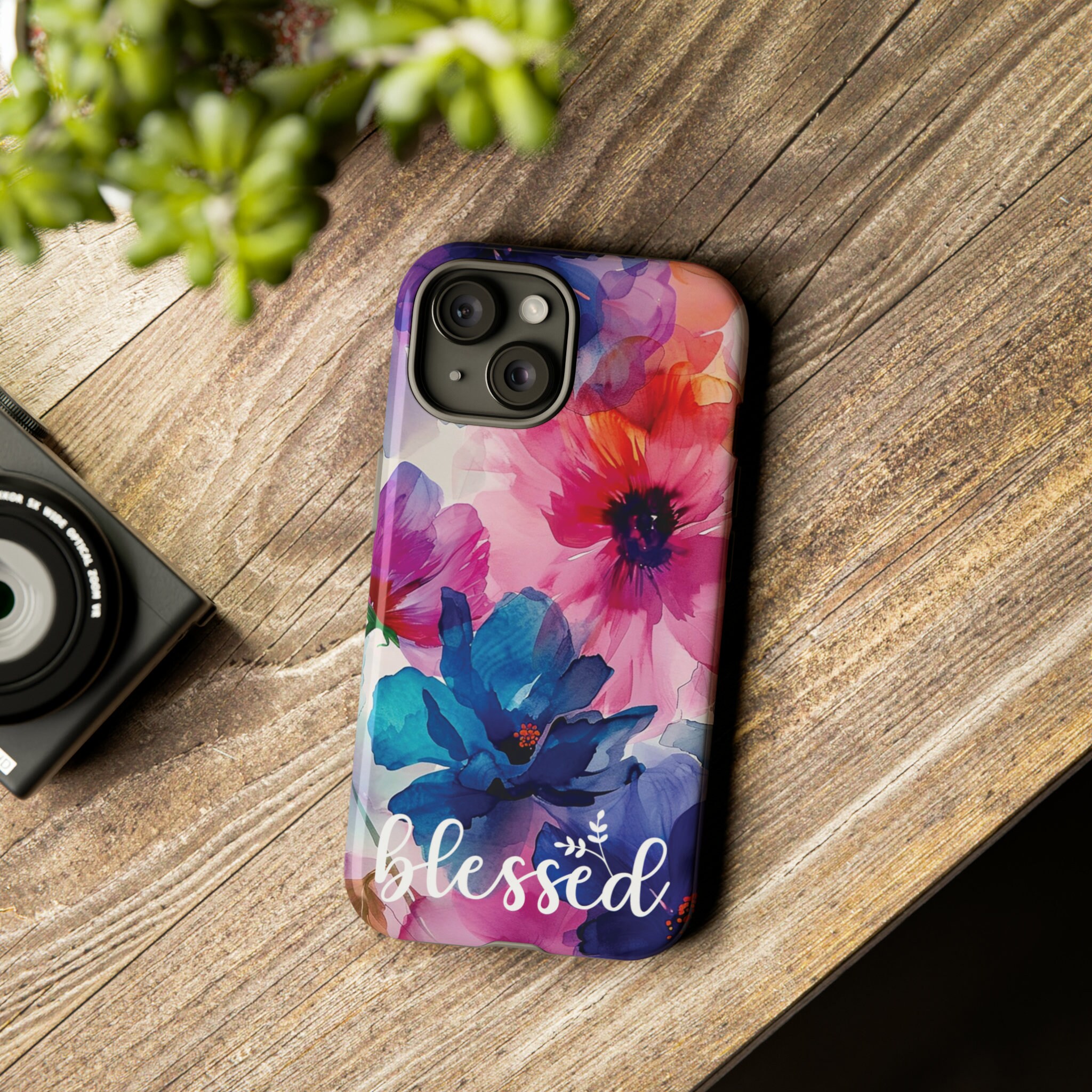 Blessed Floral Christian Phone Case, Catholic Phone Case, Faith Phone ...