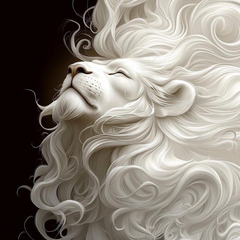 Black and White Lion Art - Etsy
