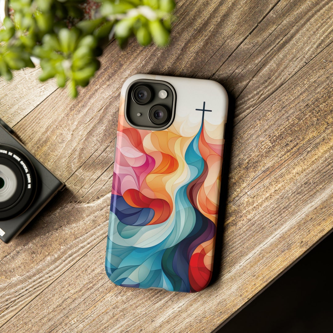 Colorful Calvary Cross Phone Case, Tough Faith Phone Cases, Christian ...