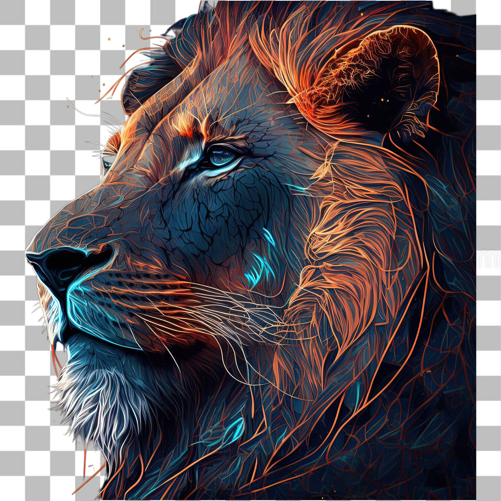 León valiente y audaz, Majestuoso Rey de la Selva / León de Judá / PNG ...