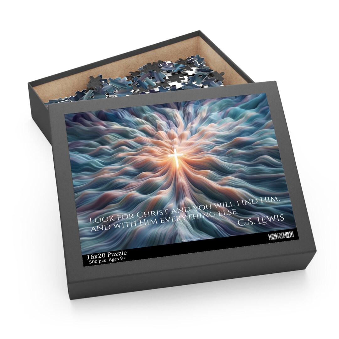 Look for Christ CS Lewis Quote Jigsaw Puzzle, Christian Puzzle, Cross ...