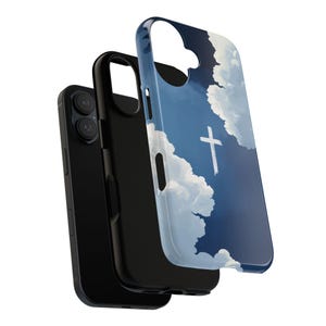 Heavenly Clouds Cross Christian Phone Case, Catholic Phone Case, Faith ...
