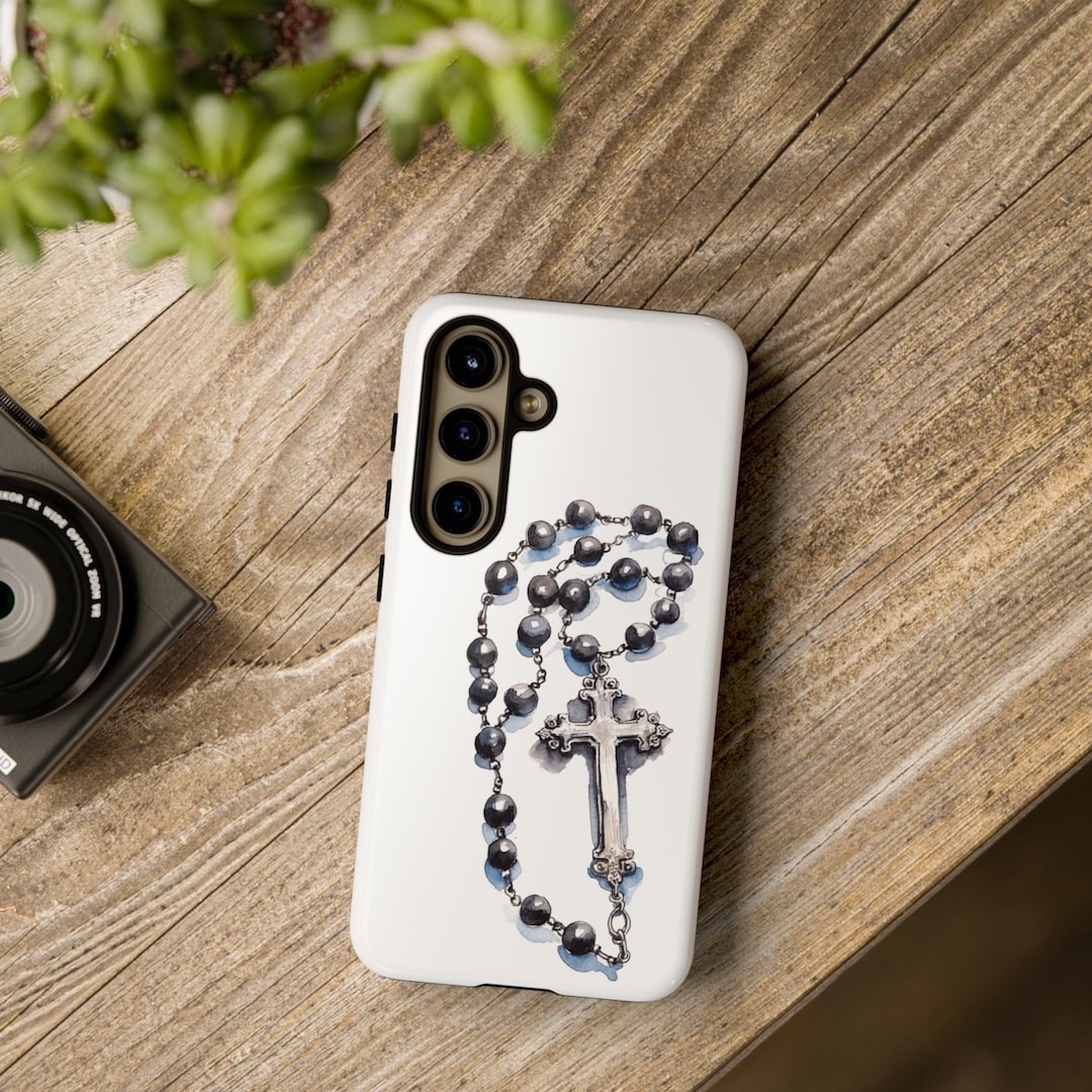 Crucifix With Rosary Catholic Phone Case, Christian Phone Cover ...