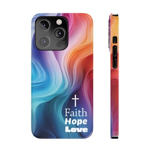 Faith Hope Love Abstract Rainbow iPhone Case, Christian iPhone Case ...