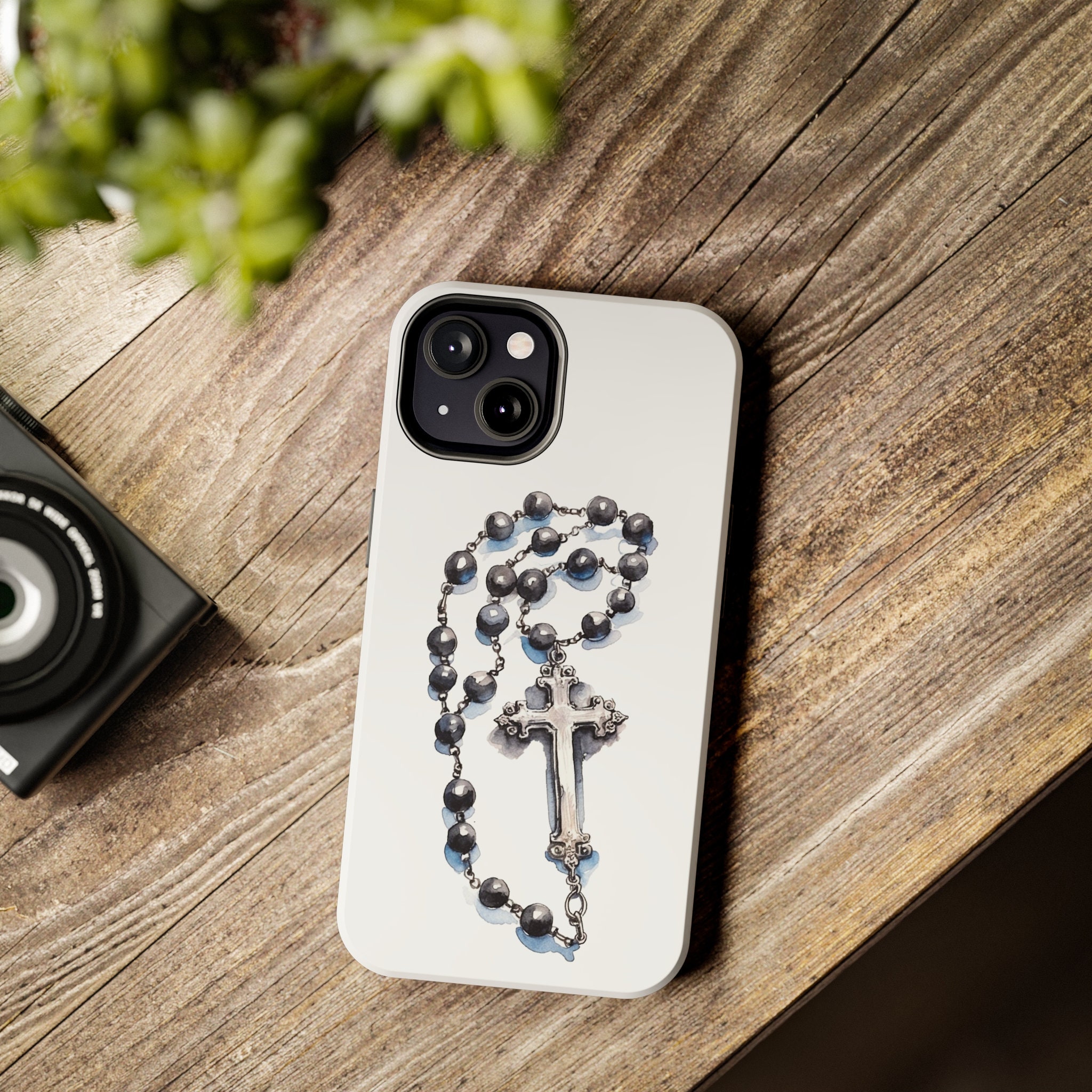 Crucifix With Rosary iPhone Case, Christian Phone Case, Catholic iPhone ...