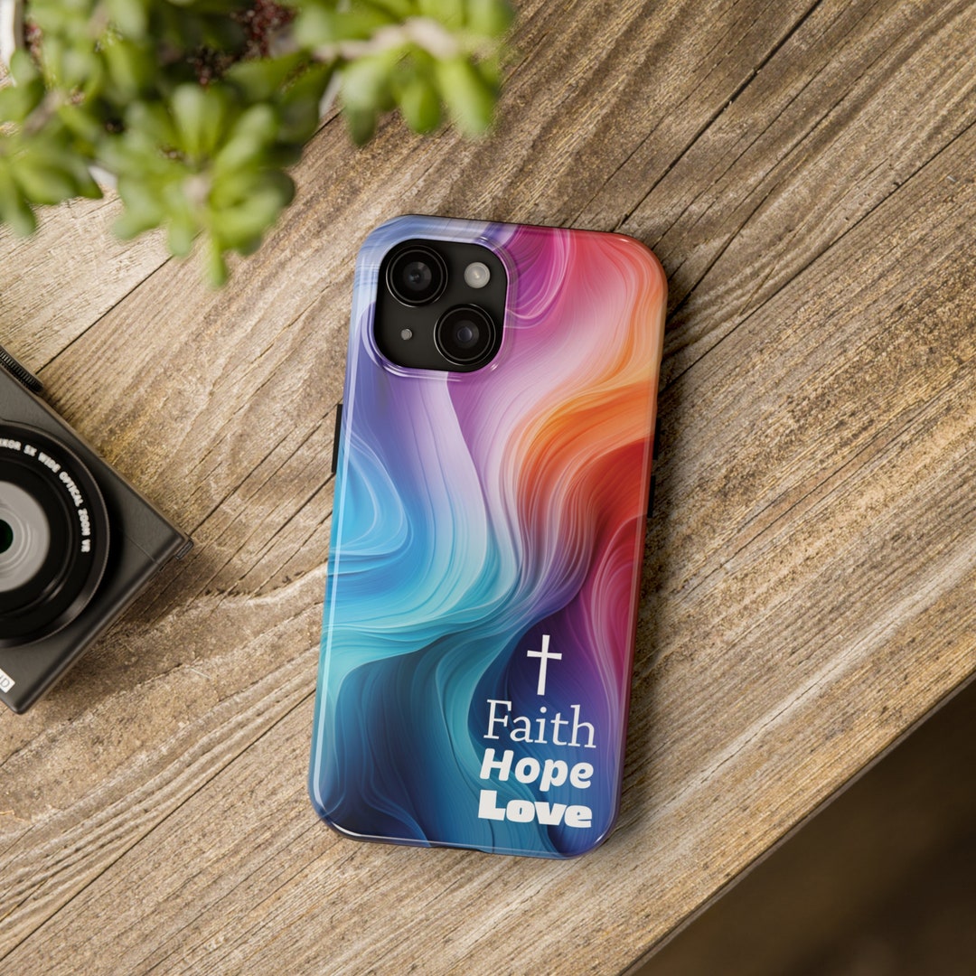 Faith Hope Love Abstract Rainbow iPhone Case, Christian iPhone Case ...