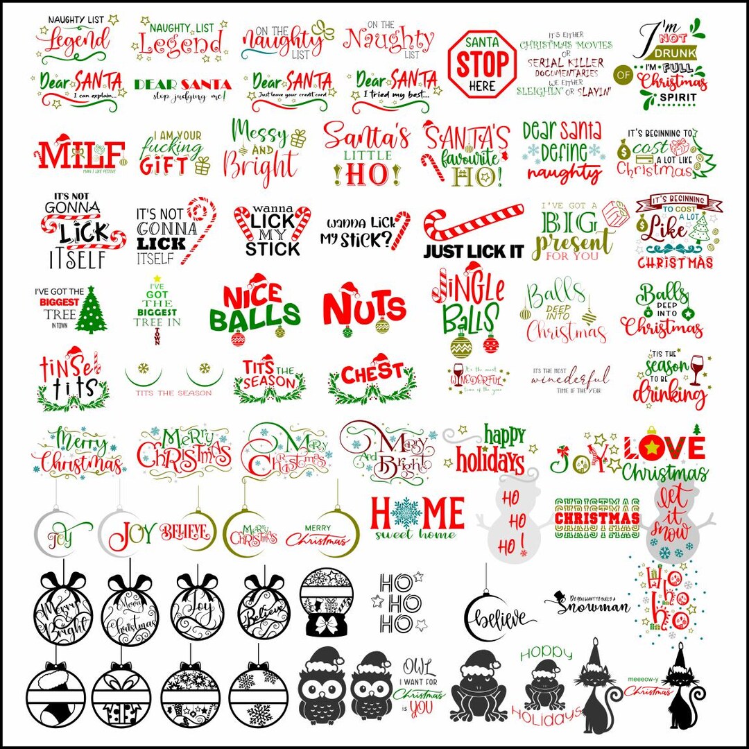 Merry Christmas Svg Png, Layered Cricut Sihouette Svg, Matching ...