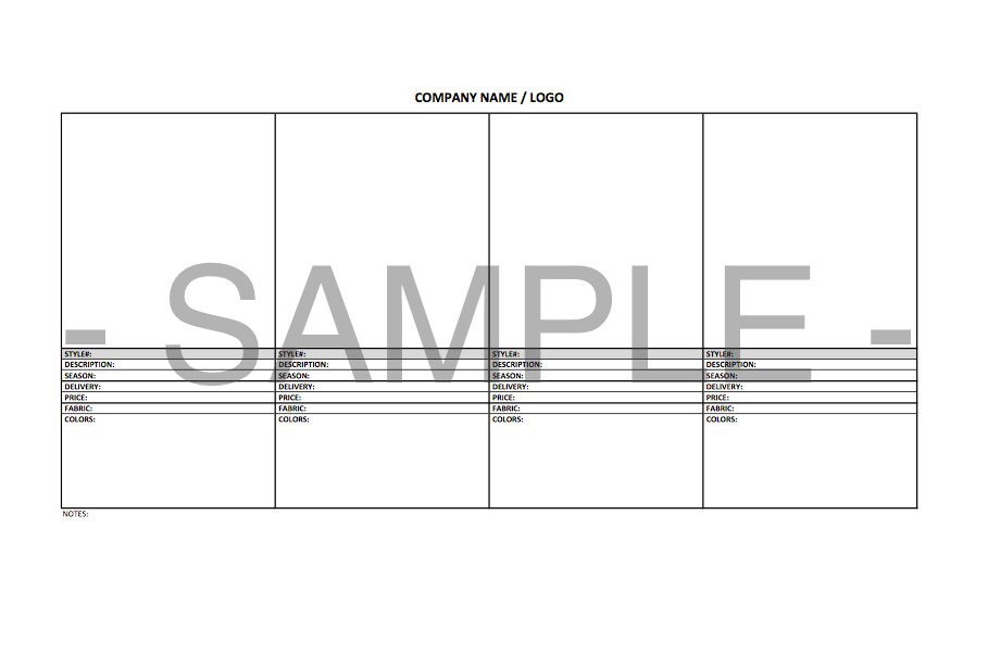 FASHION - Line Sheet Template - Etsy