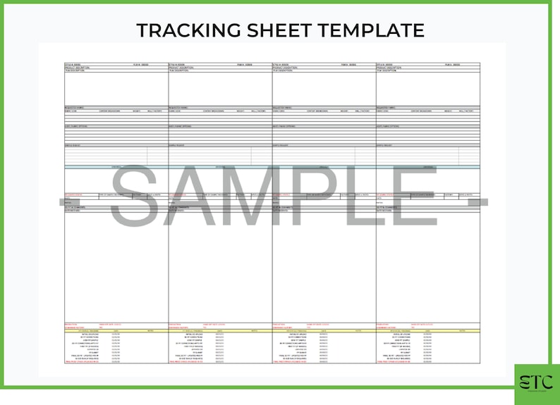 FASHION - Sample Approval Tracking Sheet Template - Etsy