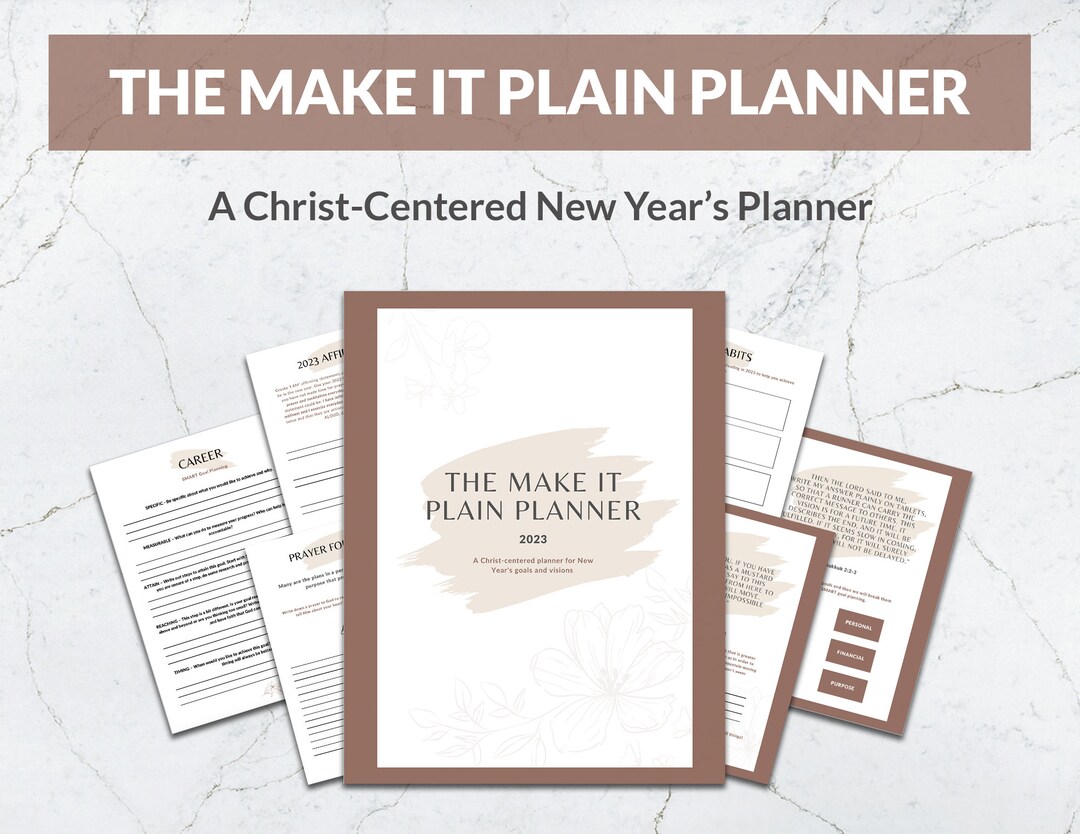 The Make It Plain Planner A Christ-centered New Year's Goal Planner - Etsy