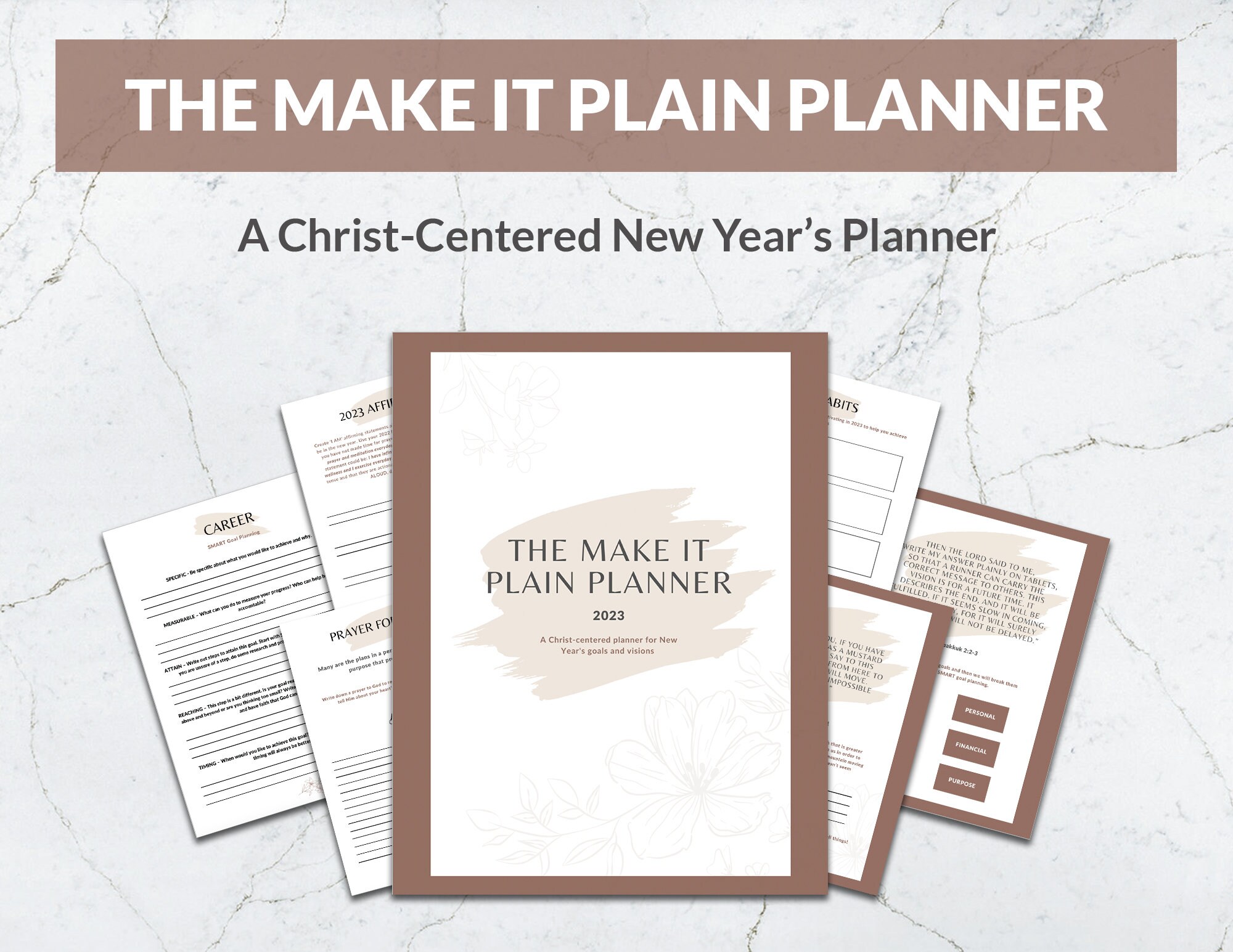 The Make It Plain Planner A Christ-centered New Year's Goal Planner - Etsy