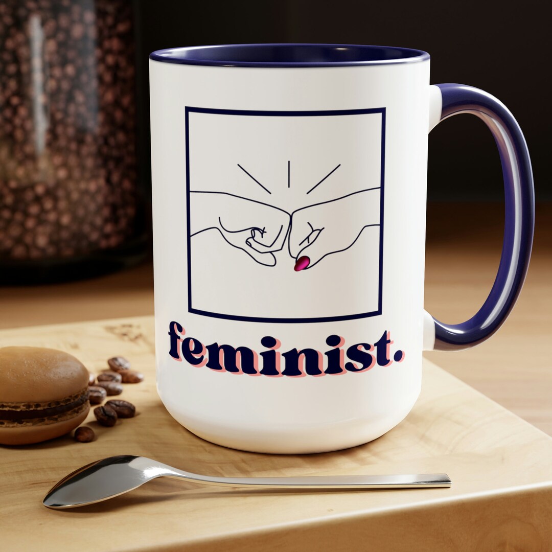 Oversized Feminist Coffee Mug, Fist Pump Mug, 15oz Size Ceramic Large ...
