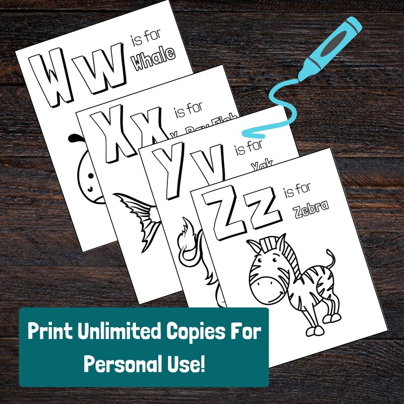 Animal Alphabet Children Coloring Pages - 27 COLORING PAGES - Etsy