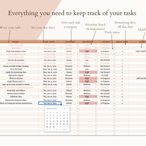 To Do List Planner, Google Sheet Template, Spreadsheet Planner, Digital ...