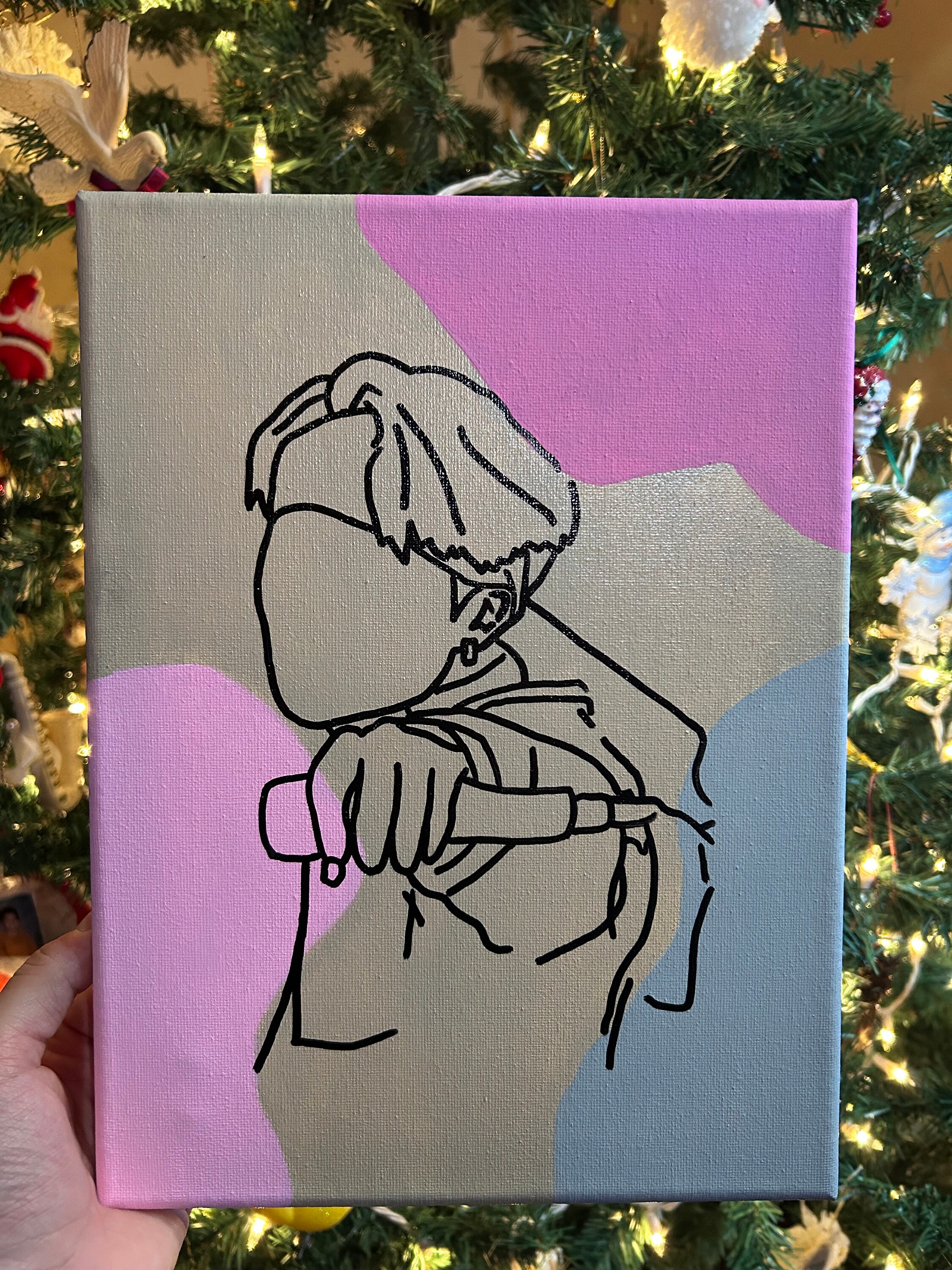 Personalized Outlined Paintings, Custom Line Drawing, Line Art, Acrylic ...