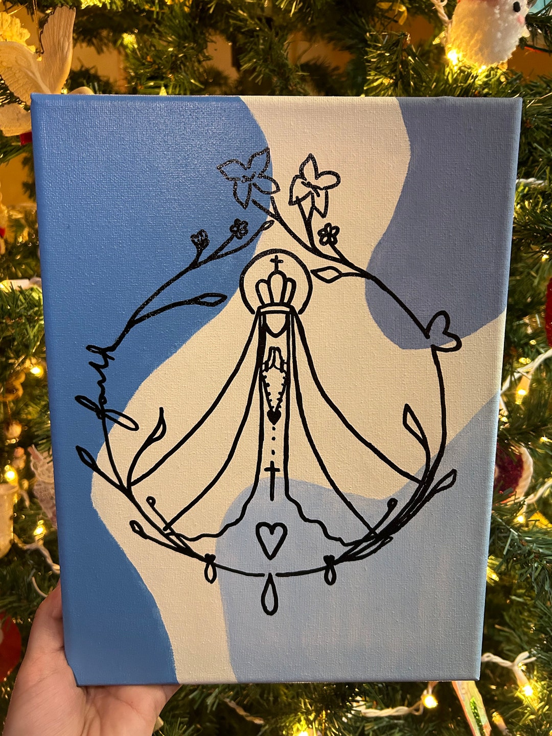 Personalized Outlined Paintings, Custom Line Drawing, Line Art, Acrylic ...