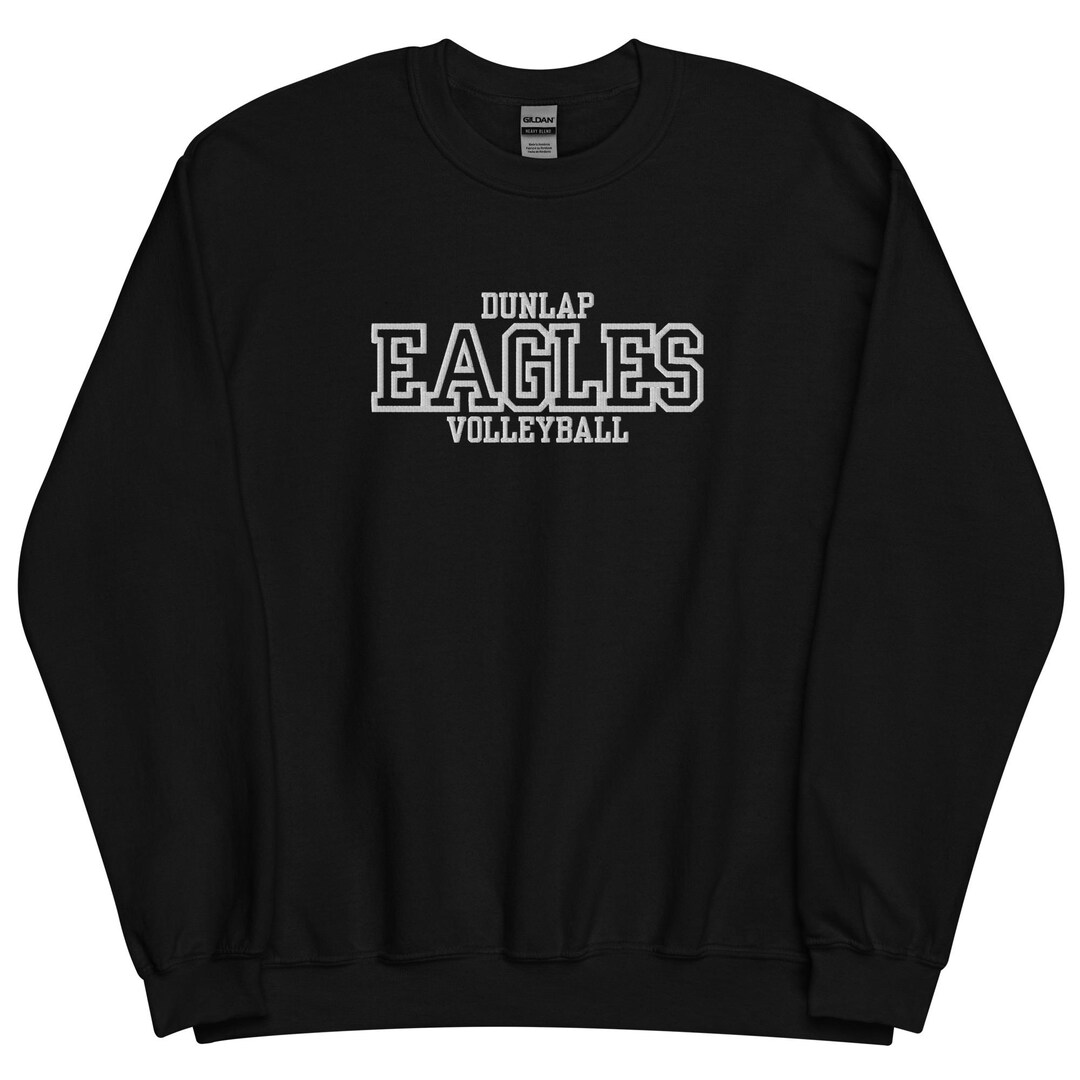 Dunlap Eagles Volleyball Embroidered Crewneck white - Etsy