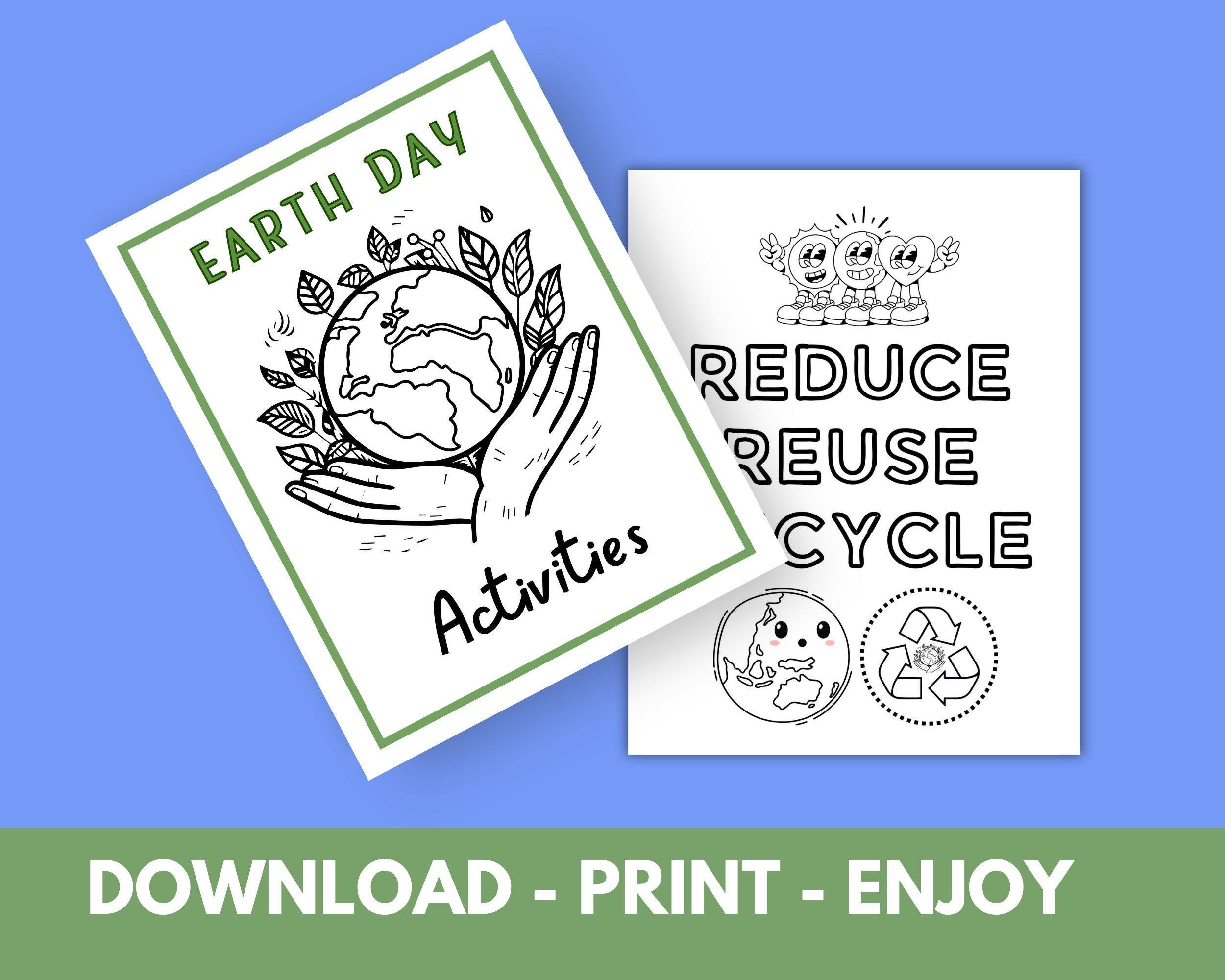 Earth Day Activity Game Sheets for Kids, Educational Earth Day ...