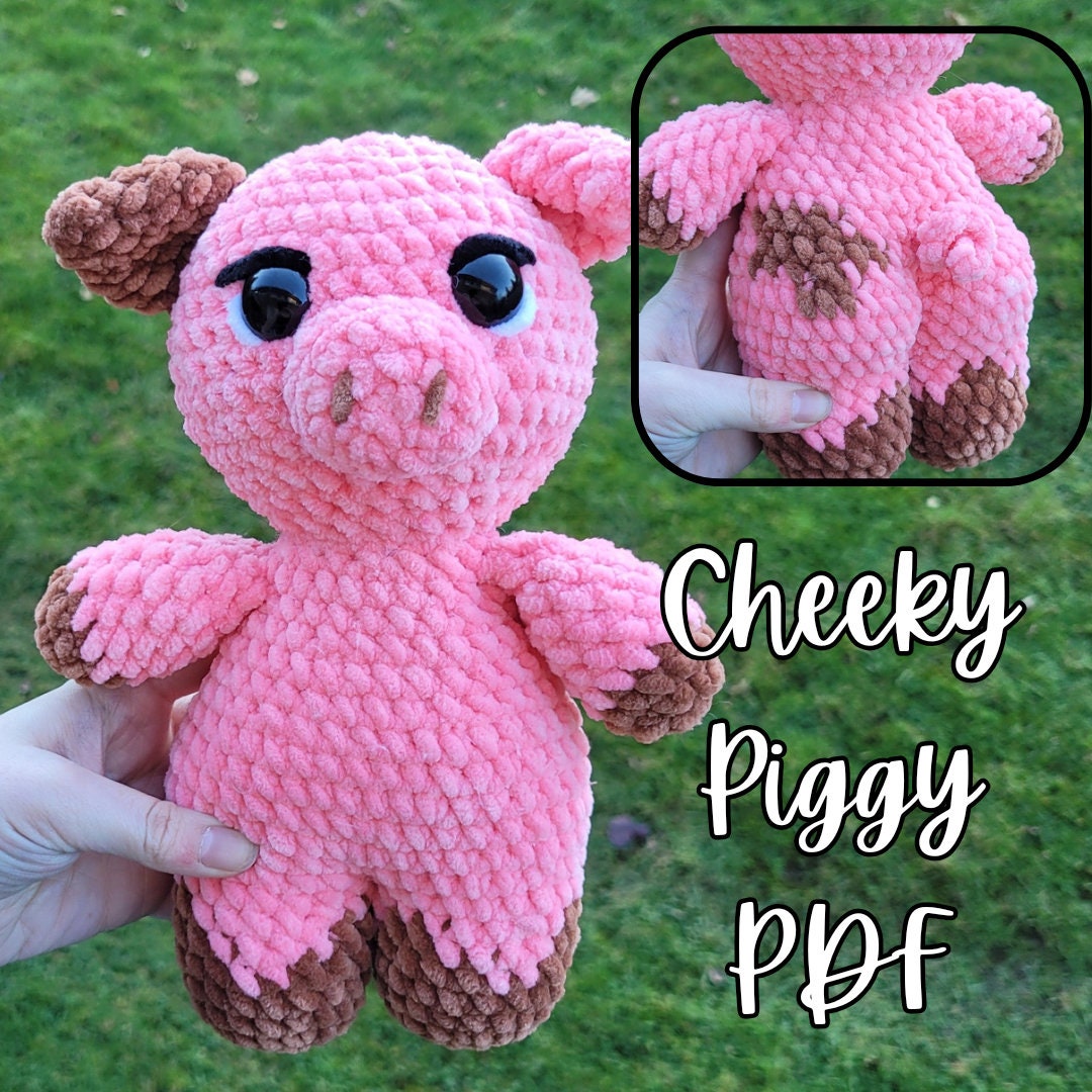 Pig Crochet Pattern, Cheeky Piggy Crochet, PDF Crochet Pattern, Pig ...