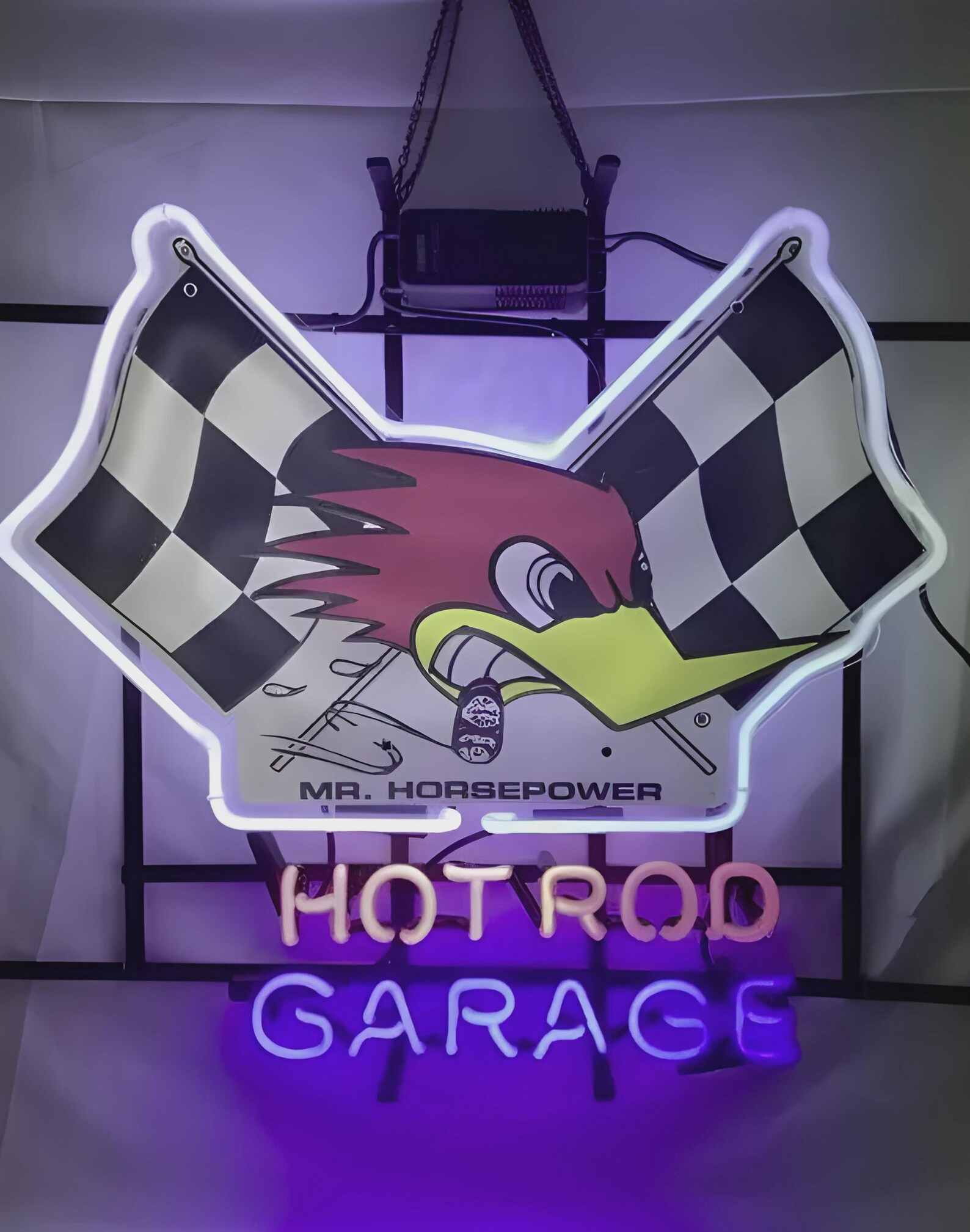 Hot Rod Neon Sign 20x16, Garage Decor, Classic Car Wall Art, Man Cave ...