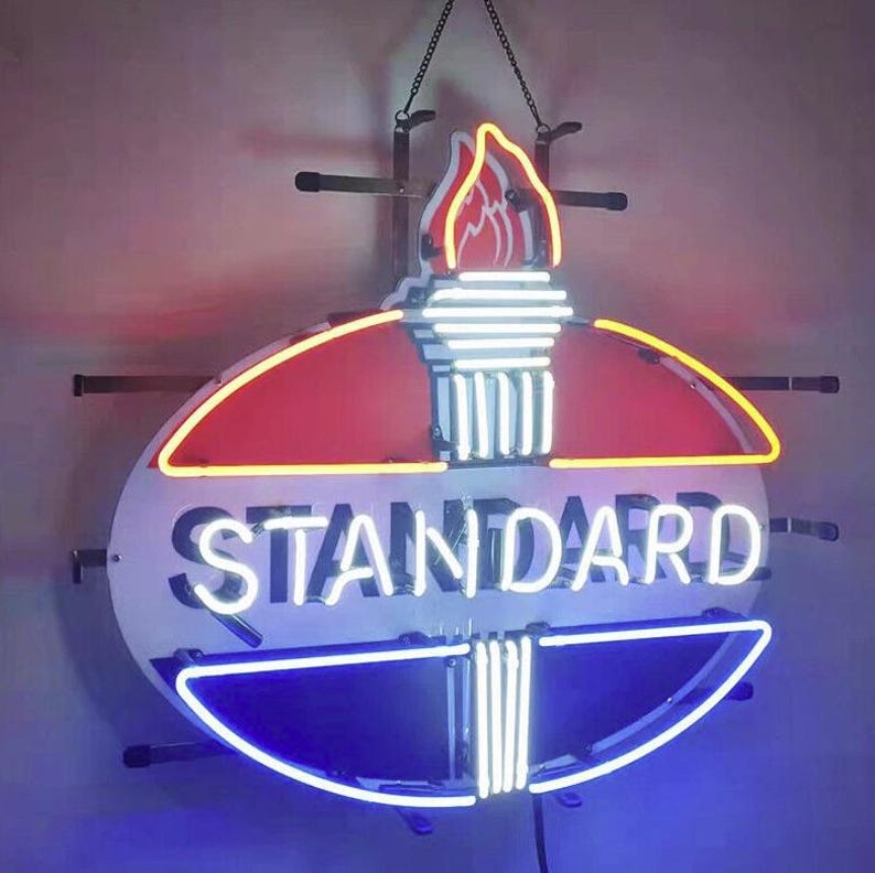 Standard Gas Oil 20"x16" Neon Sign | Vintage Gasoline LED | Man Cave ...